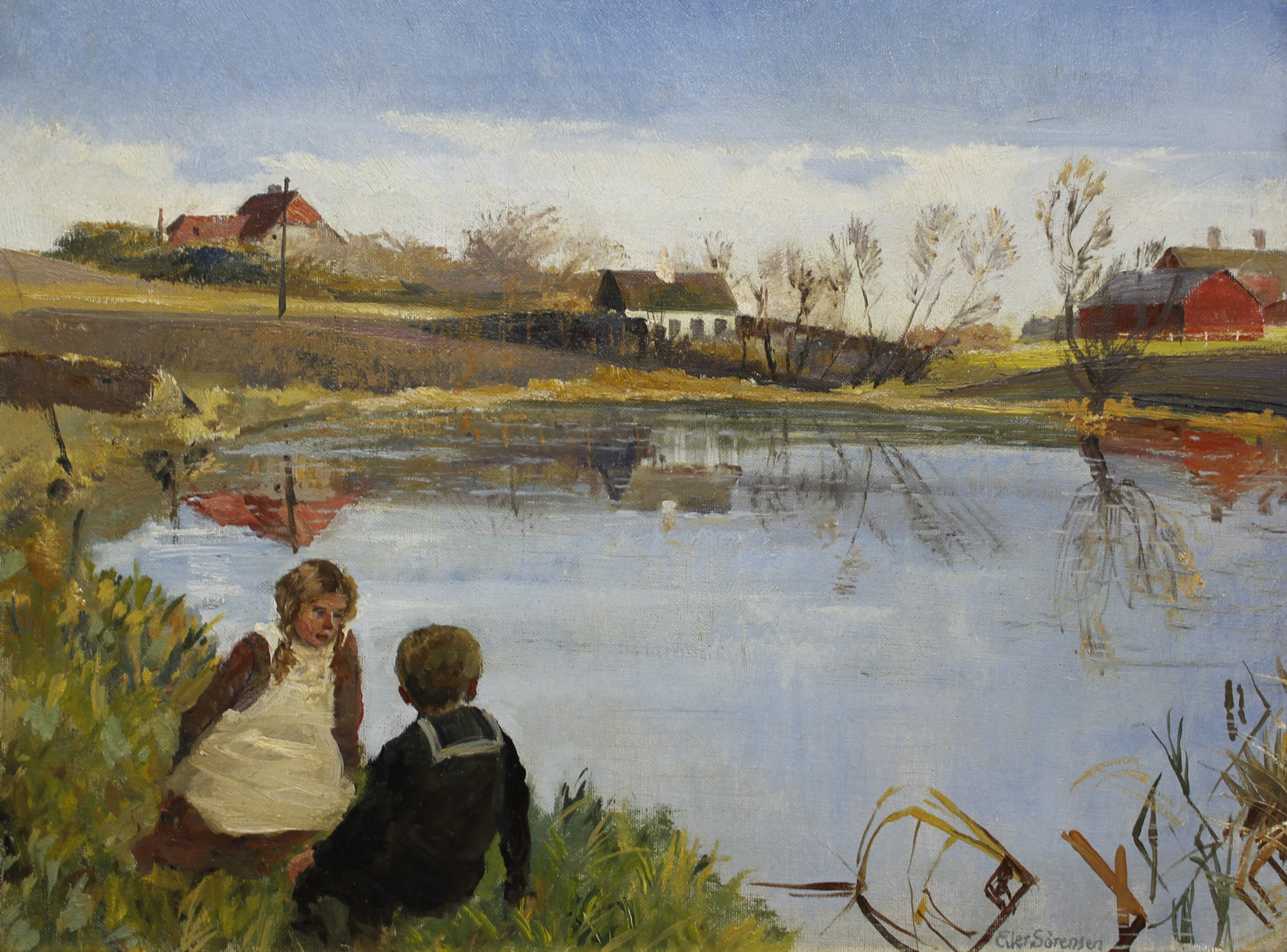 Eiler Sørensen Landskabs Oliemaleri | Dansk Kunstgalleri