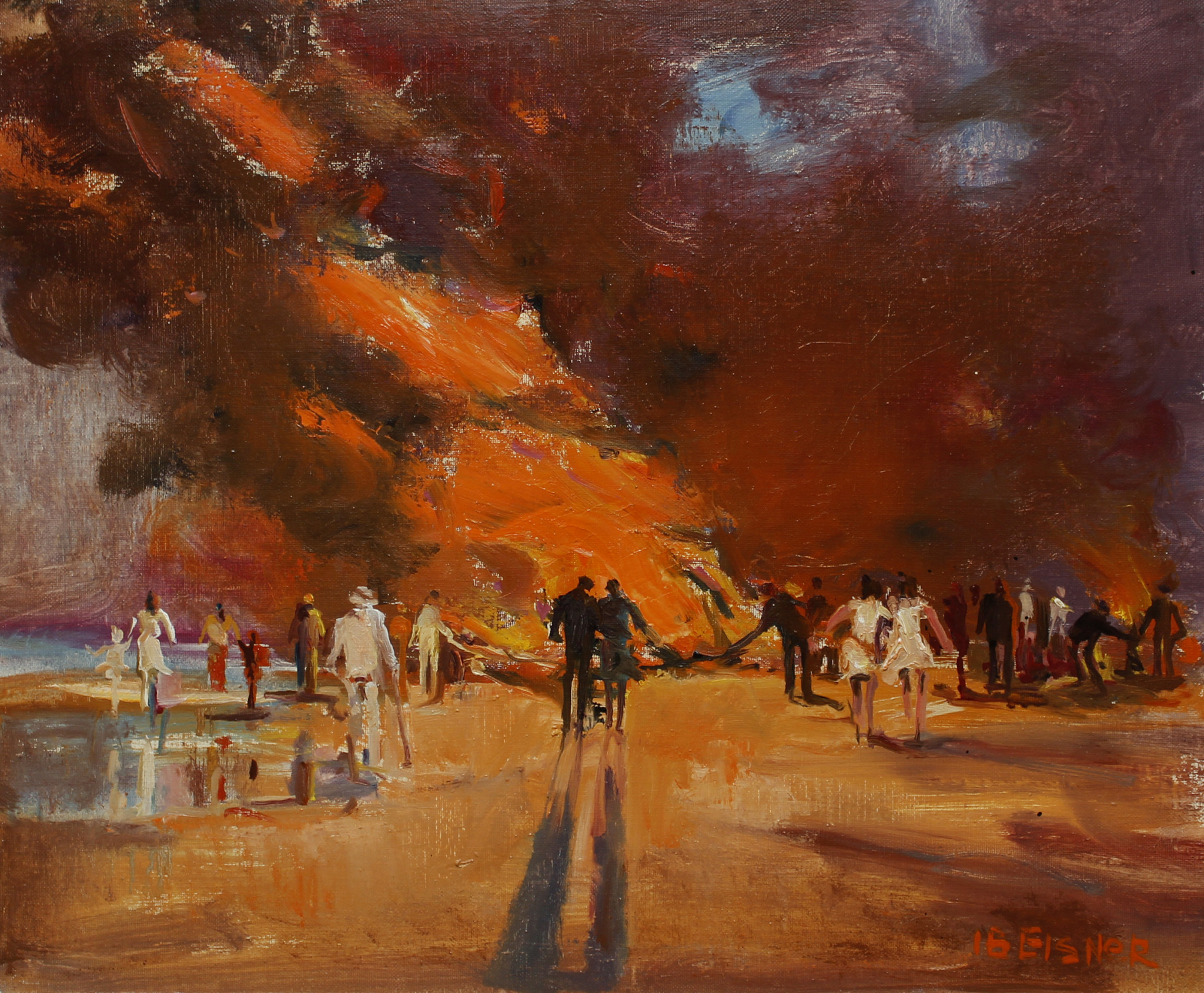 Ib Eisner Sankthans Oliemaleri | Dansk Kunstgalleri