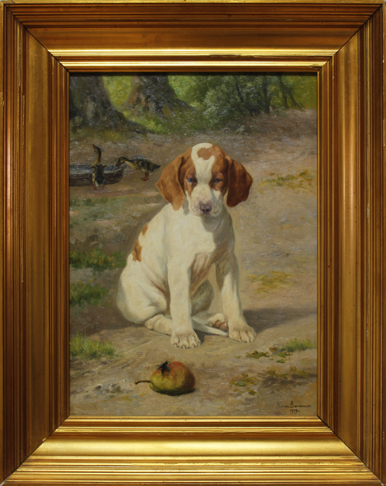 Simon Simonsen Pointerhund Oliemaleri | Dansk Kunstgalleri